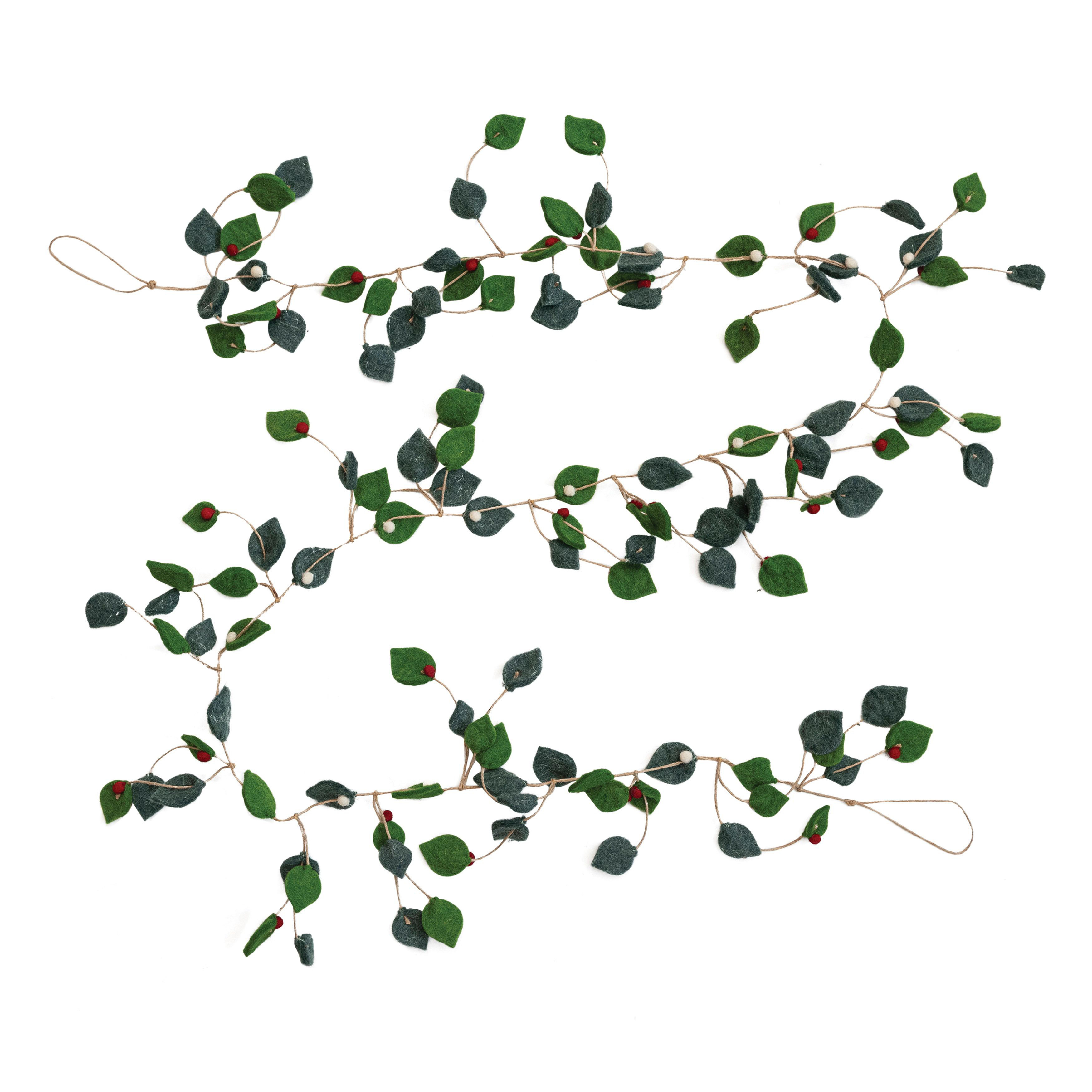 The Holiday Aisle® 6' Haroldine Handmade Felt with Leaves and Berries ...