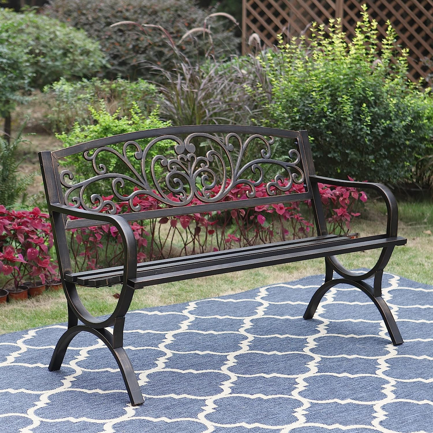 Red Barrel Studio® Metal Outdoor Bench | Wayfair