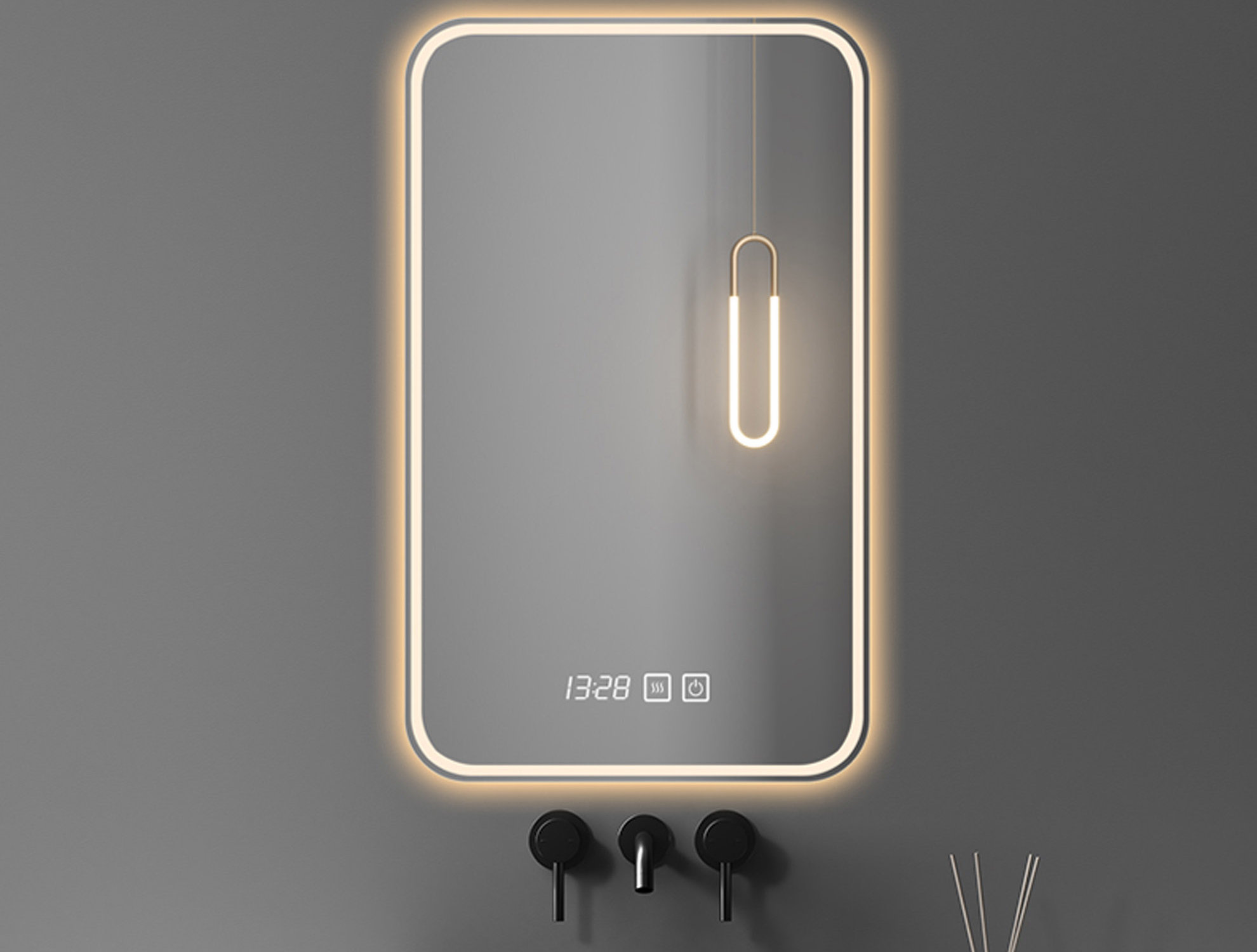 Wrought Studio™ LED Vanity Smart Mirror With Time And Temperature ...