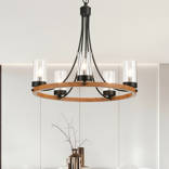 Ophelia & Co. Huitt 5 - Light Wood Dimmable Empire Chandelier & Reviews ...