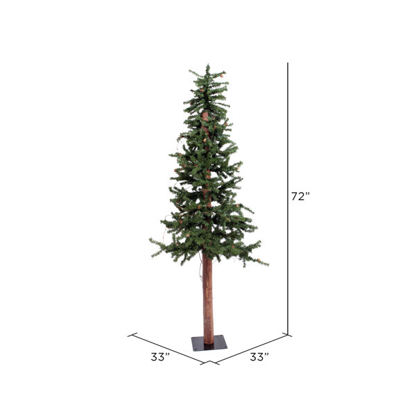 The Holiday Aisle® Artificial Alpine Tree with Pine Cones & Vine ...