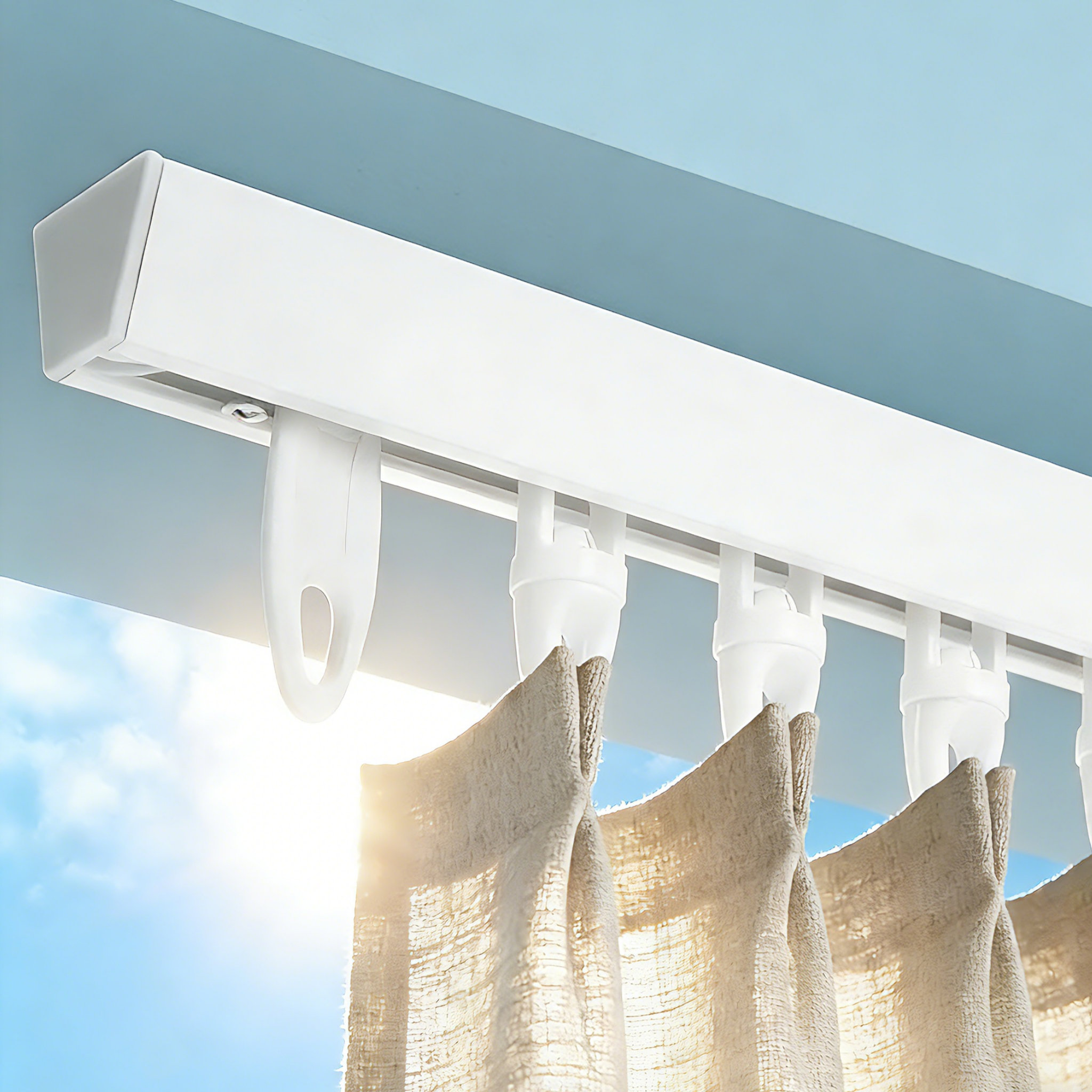 Symple Stuff V-shaped Double Track Silent Curtain Rod - Aluminum Track ...
