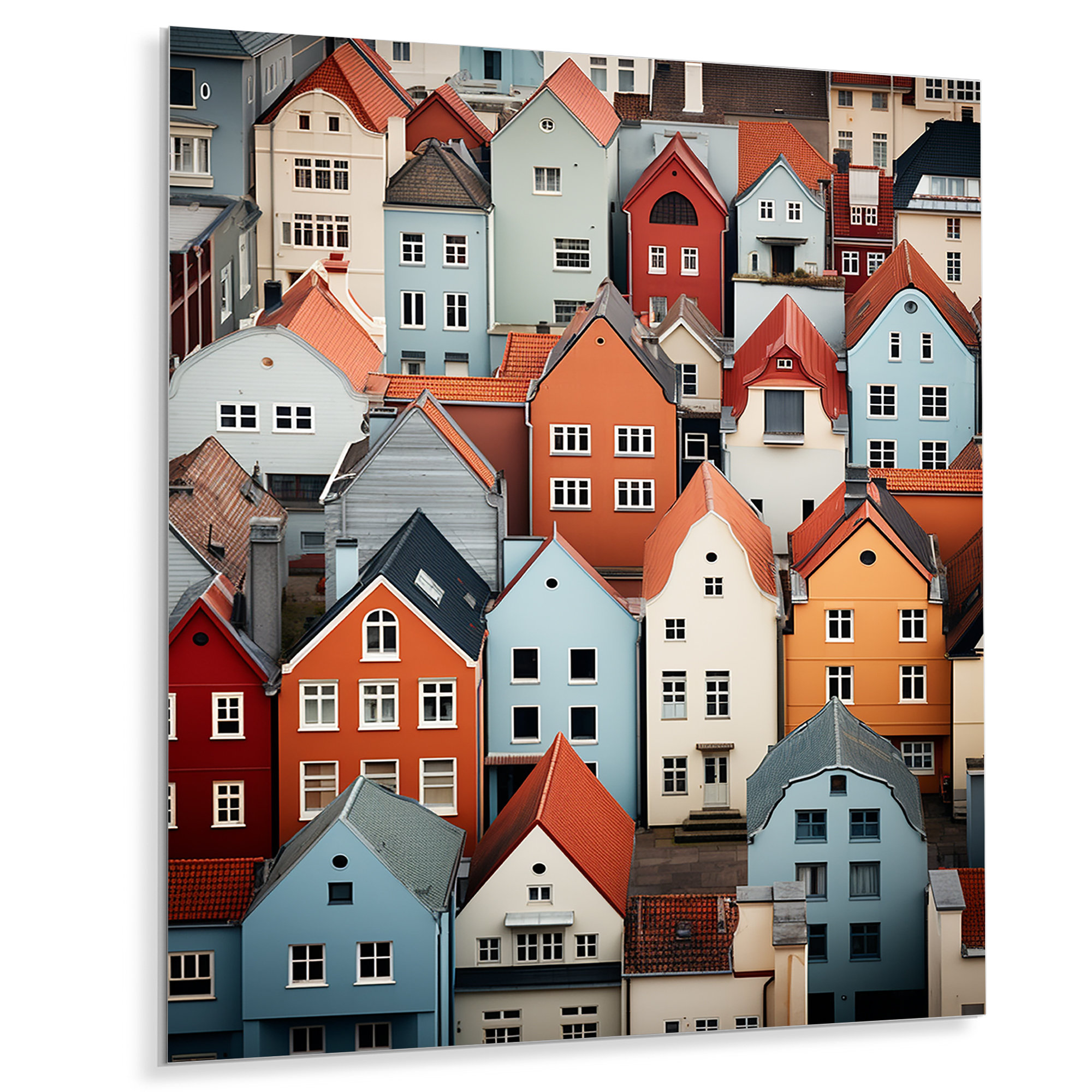 Ebern Designs Denmark Scarlet Roofs Collage II - Cityscapes Metal Wall ...