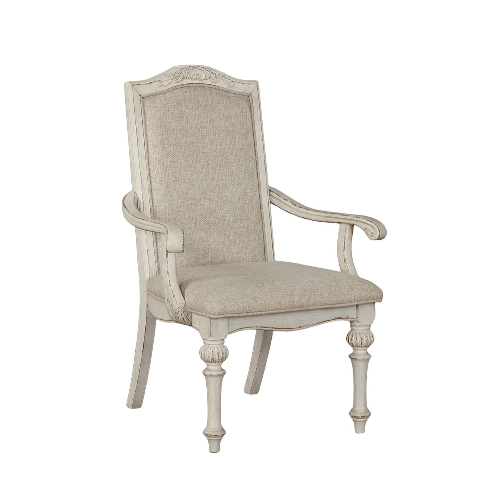 Rosdorf Park 28" W Rustic Arm Chair (2/CTN), Antique White | Wayfair