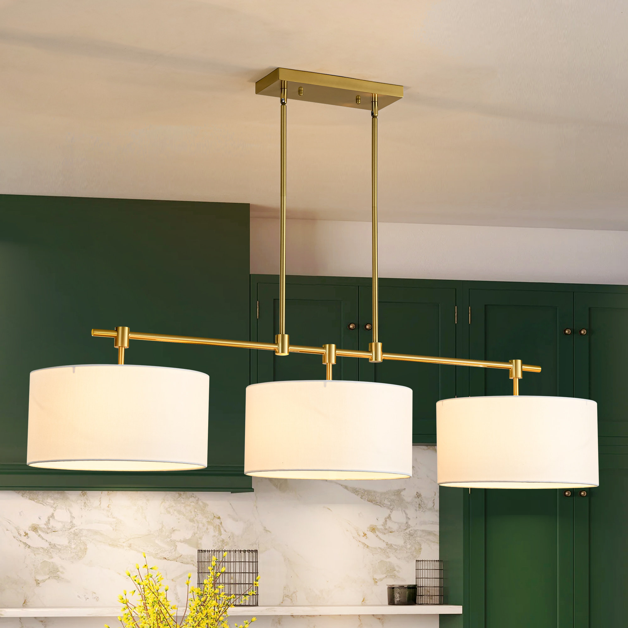 Latitude Run® 3 - Light Dimmable Dome Kitchen Island Pendant Light ...