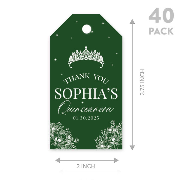 Koyal Wholesale Crown Floral Line Thank You Gift Tags | Wayfair