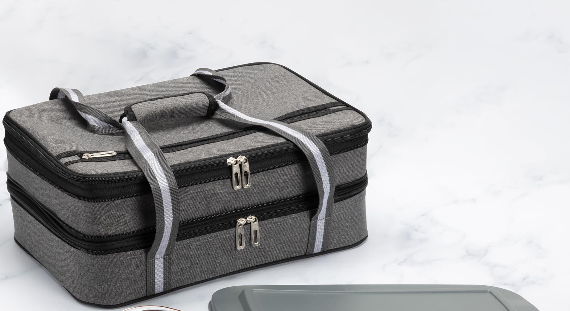 Prep & Savour Insulated Expandable Casserole Carrier With Baking Dish ...