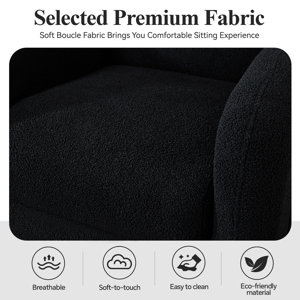 Ebern Designs Haaniyah Boucle Fabric Swivel & Rocking Recliner ...