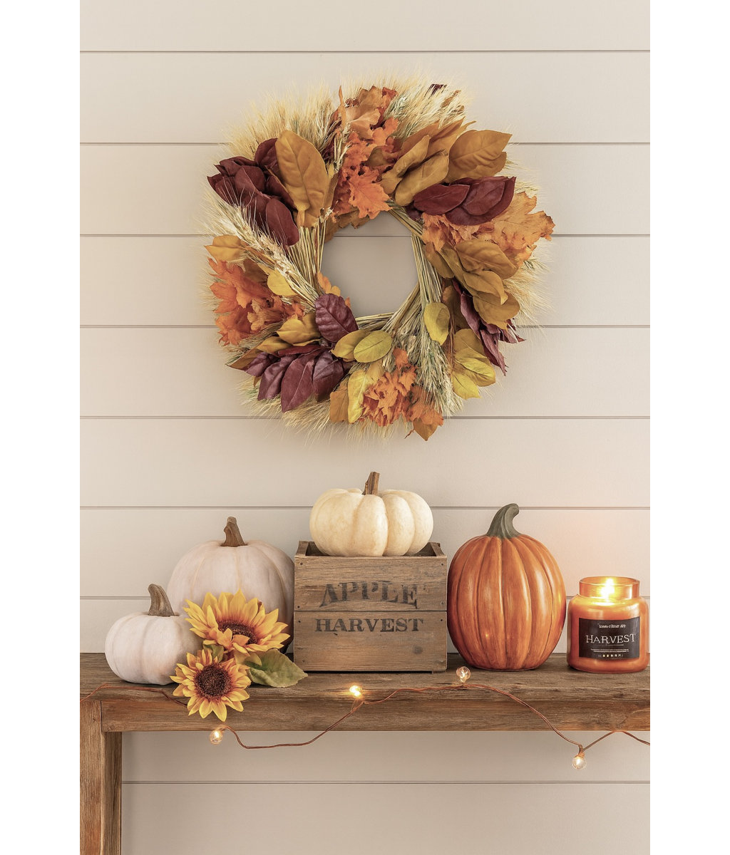 Dried Flowers and Wreaths LLC Preserved Autumn Grace 20" Fall Wreath ...