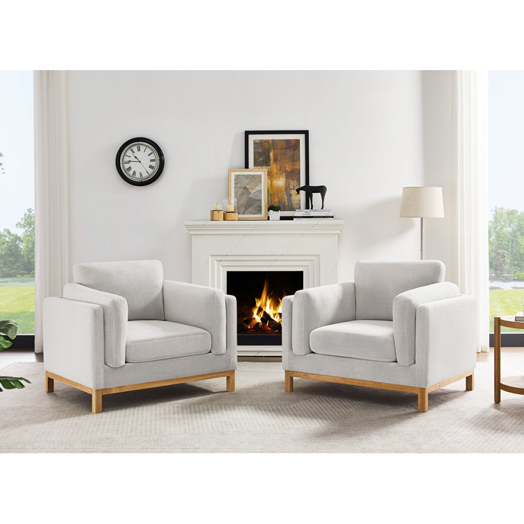 Latitude Run® 41.34In Oversized Chenille Upholstered Accent Chair, Set ...