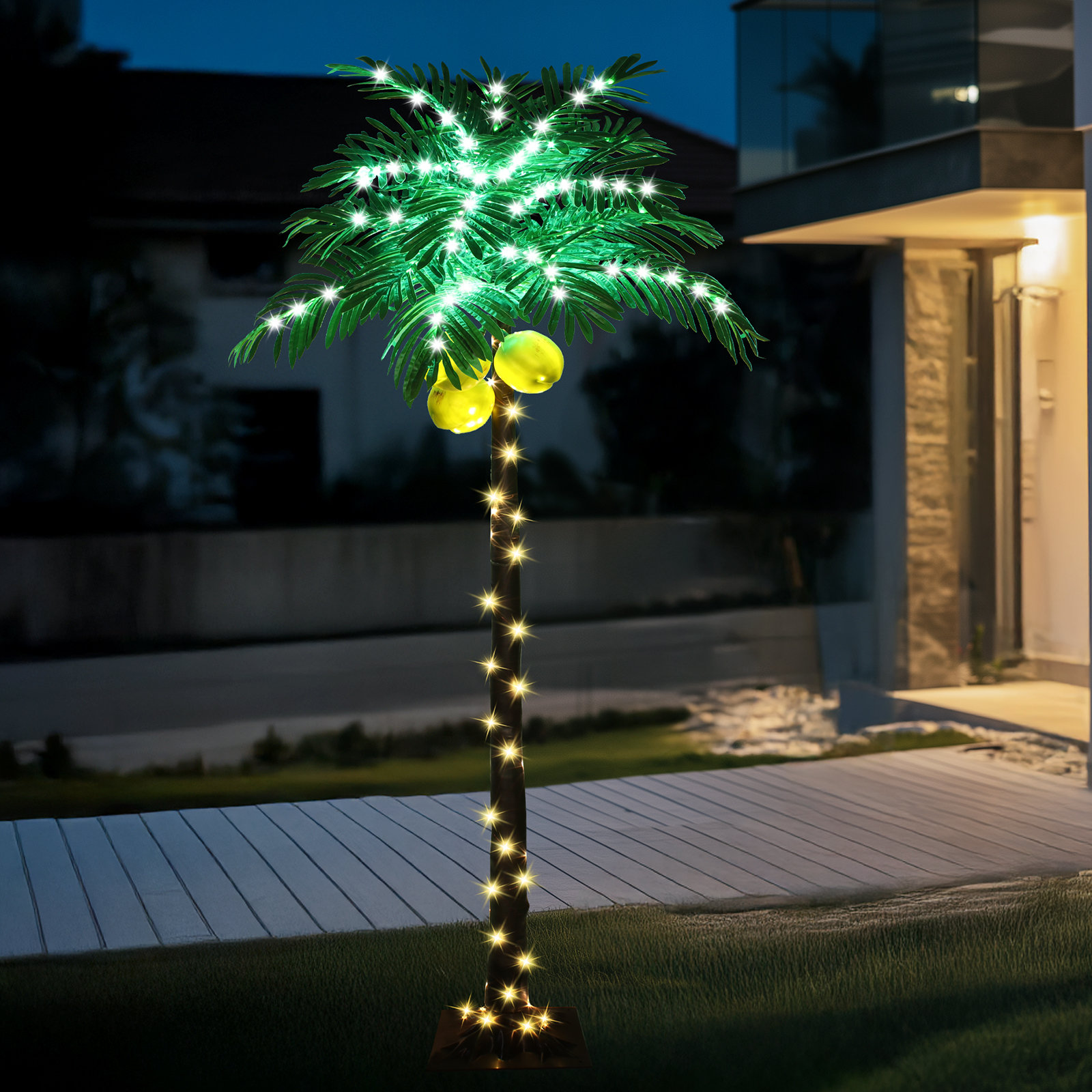 Primrue 6Ft LED Lighted Palm Tree In Plastic Pot - Wayfair Canada