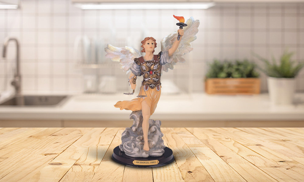 Trinx 12"H Archangel Uriel Angel of Wisdom Holy Figurine | Wayfair