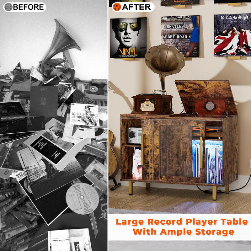 Ivy Bronx Decorative Record Player | Wayfair