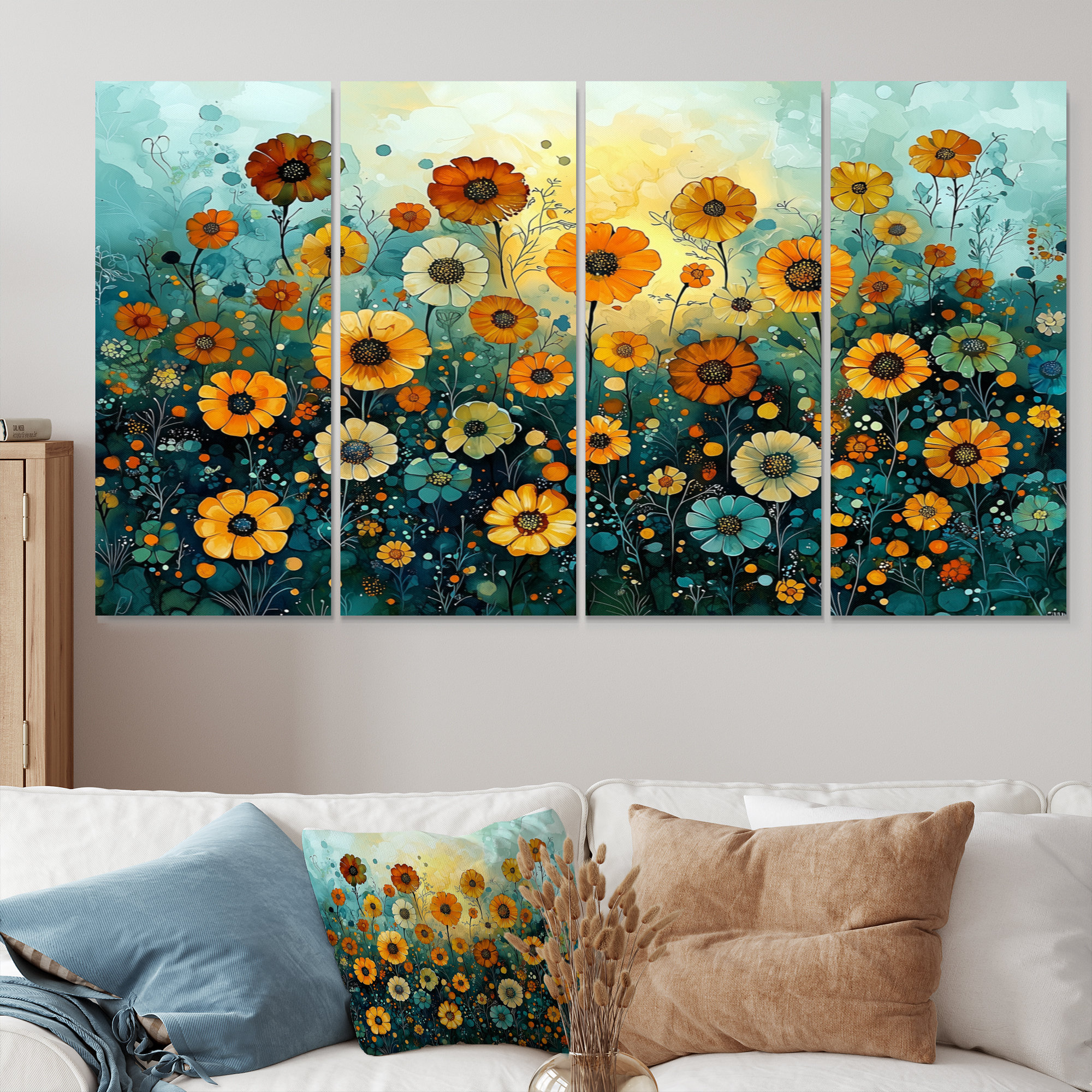 Winston Porter Sunset Marigold Field Of Eeral Layers III - Marigold ...