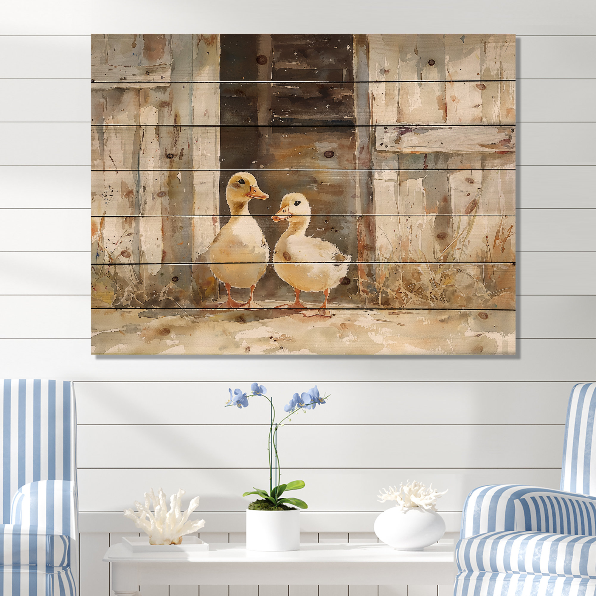 Ophelia & Co. Ducks Portrait At The Farm I - Duck Animal Wood Print ...