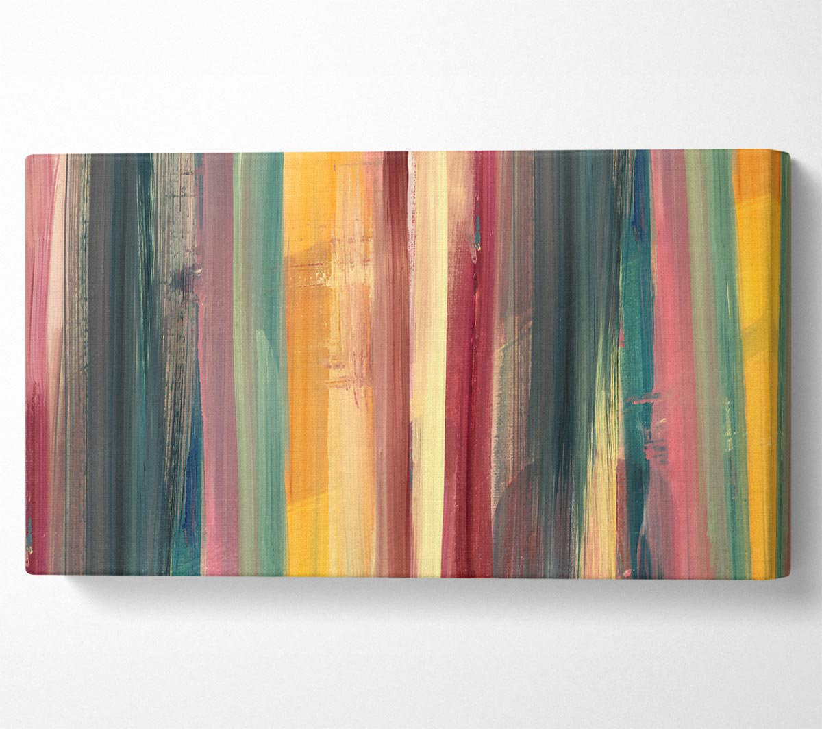 Metro Lane Vertical Colour Drop Lines - Wrapped Canvas Art Prints ...