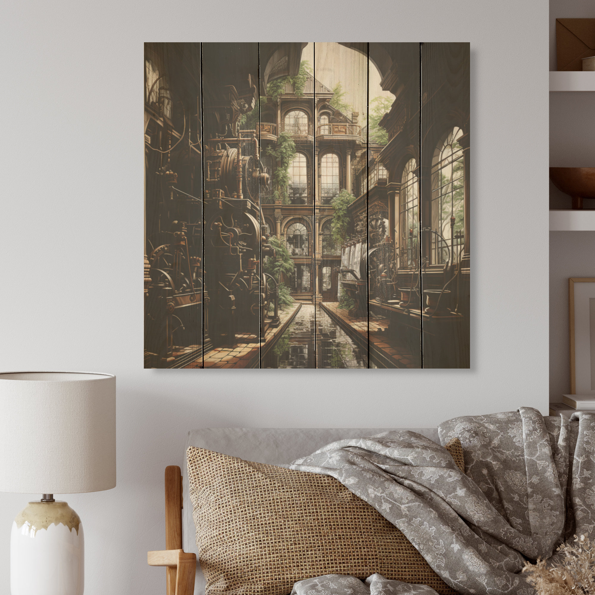 Winston Porter Drawing Of Inside A Mills Factory - Mills Wood Wall Art ...