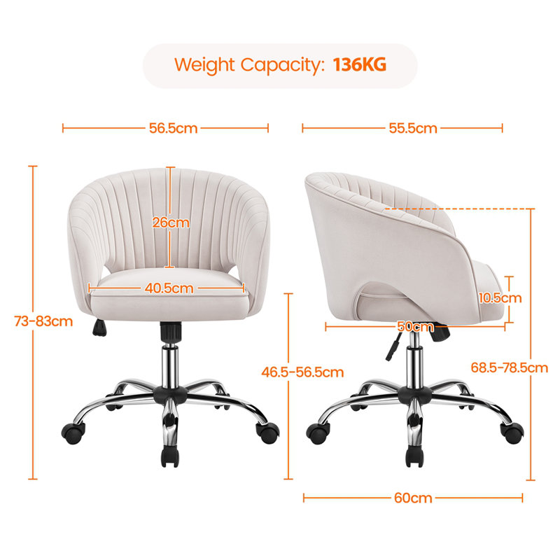 Yaheetech Swivel Office Task Chair with Adjustable Height and Padded ...