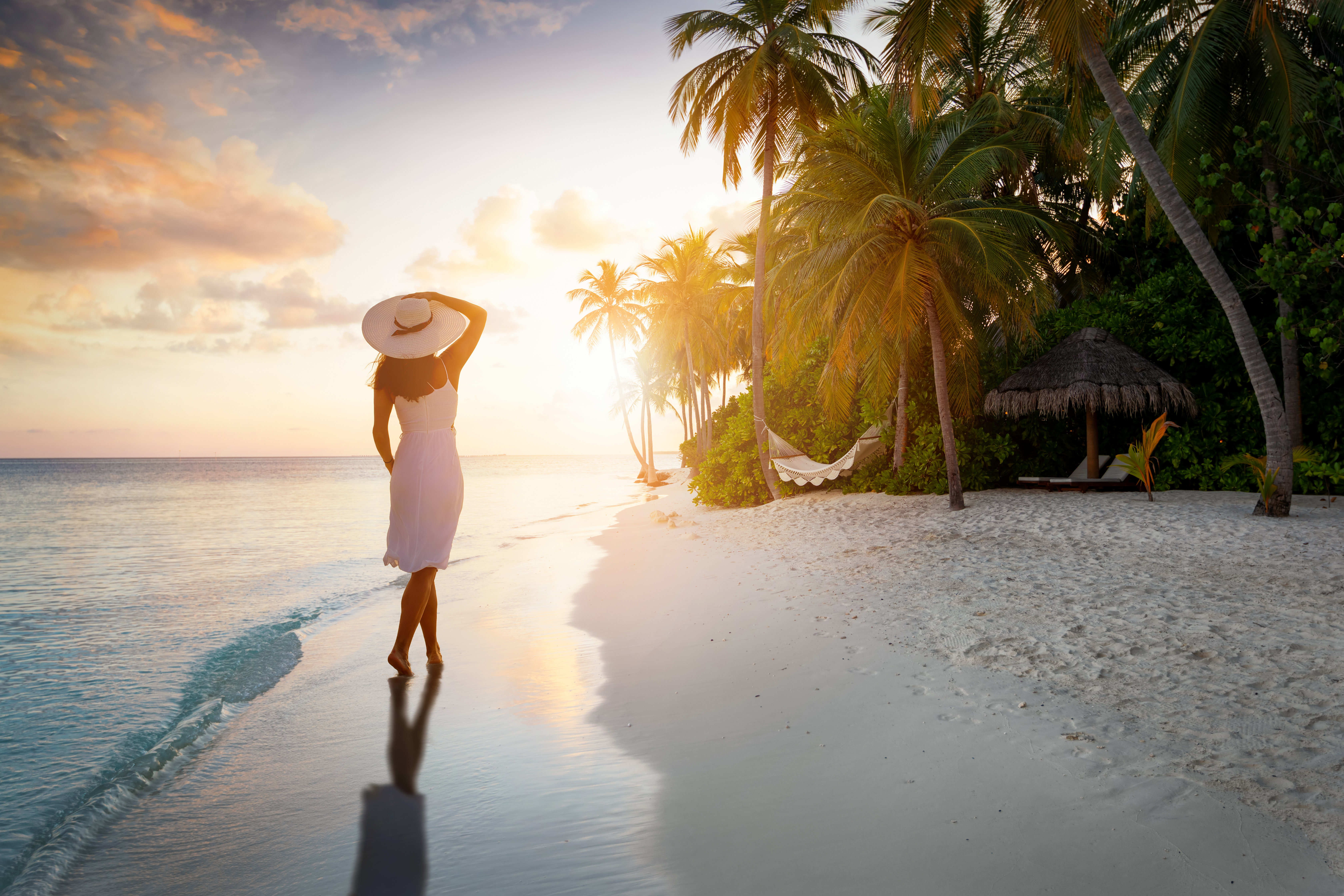 Highland Dunes A Travel Concept with a Woman Standing on a Paradise ...