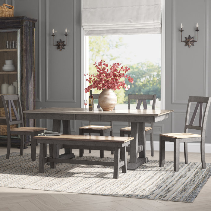 Greyleigh™ Keswick 6 - Person Dining Set w/ Butterfly Leaf & Reviews ...