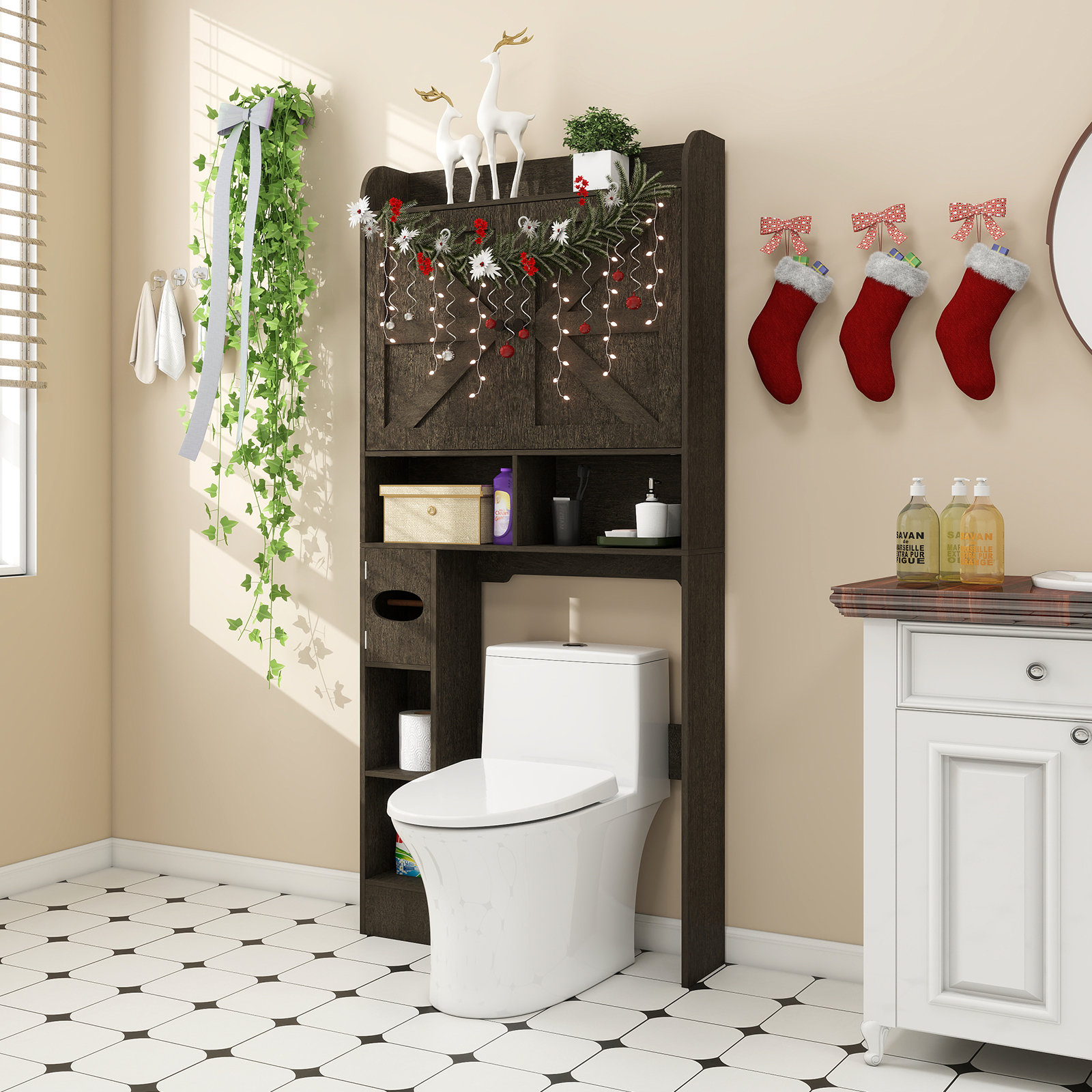 Gracie Oaks Cherette 32''W Over The Toilet Storage Cabinet & Reviews ...