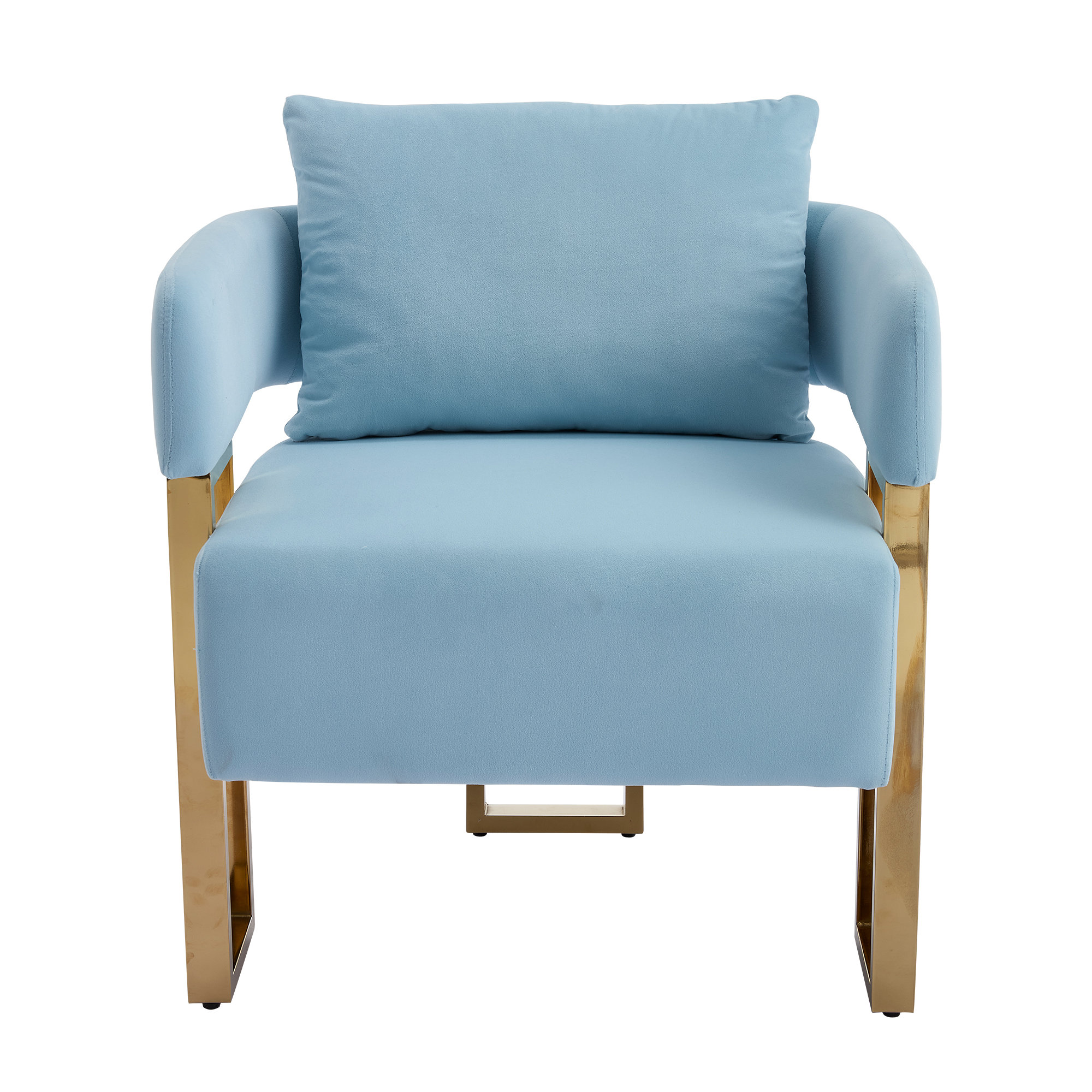 Mercer41 Modern Velvet Accent Chair with Gold Metal Legs - Luxurious ...