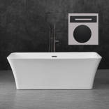 ANZZI Bank Series 62.9'' x 30.7'' Freestanding Soaking Acrylic Bathtub ...