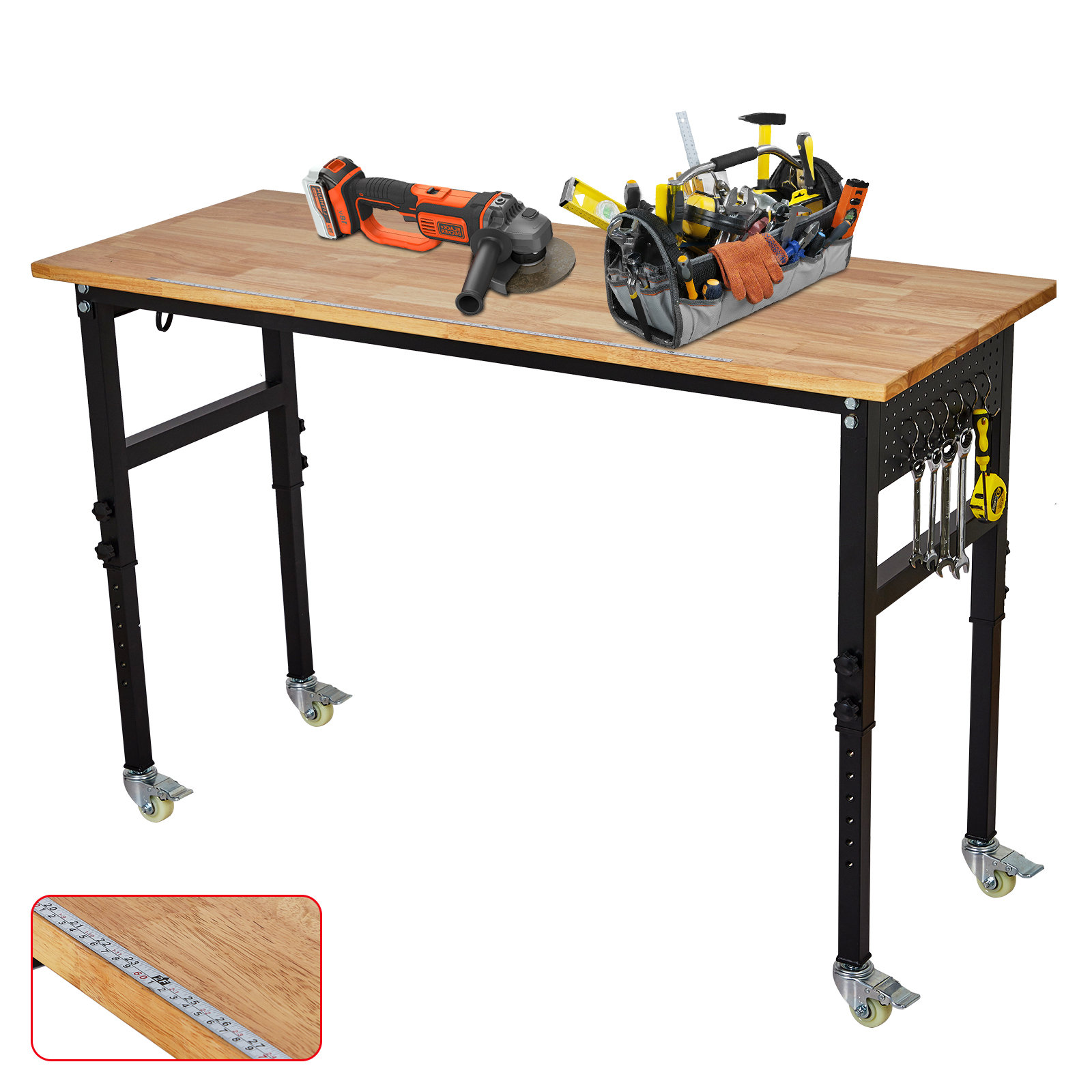 WFX Utility™ Adjustable Workbench with Scale, Pegboard and 6 Hooks, 29. ...
