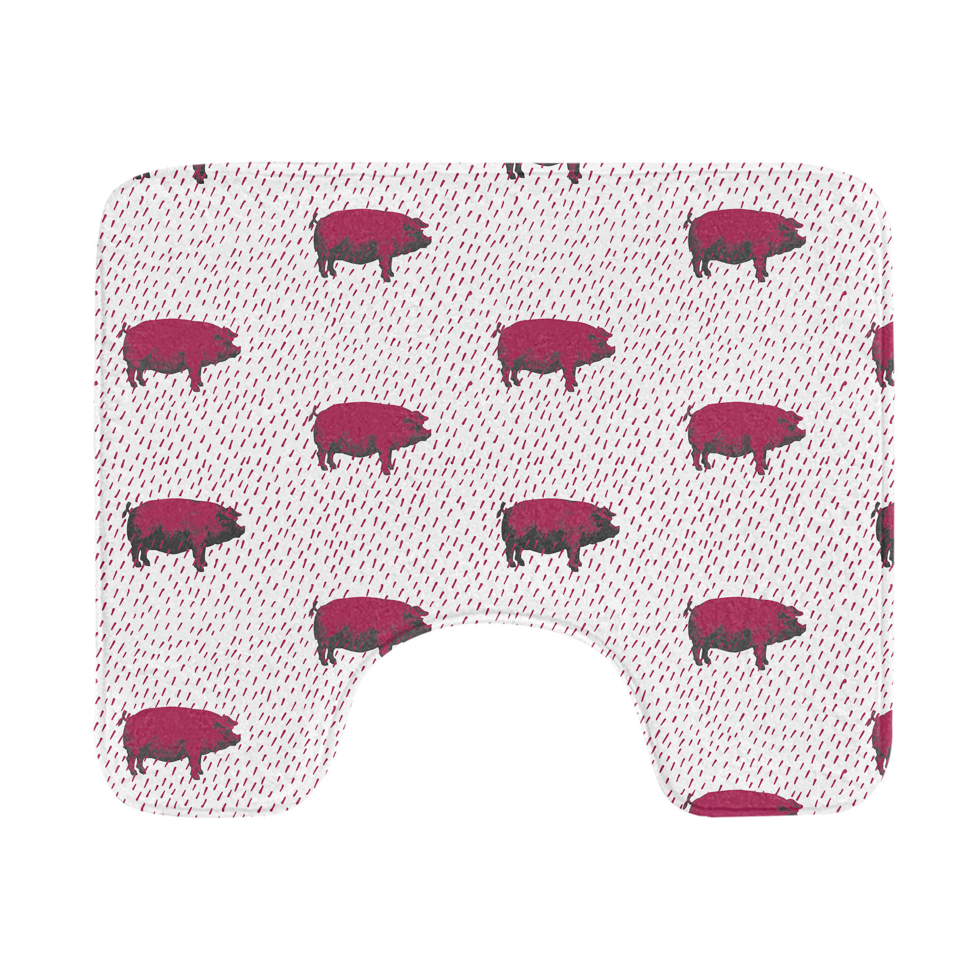 East Urban Home Animal Toilet Mat U-Shape Bathroom Rug 20" Dark Magenta ...