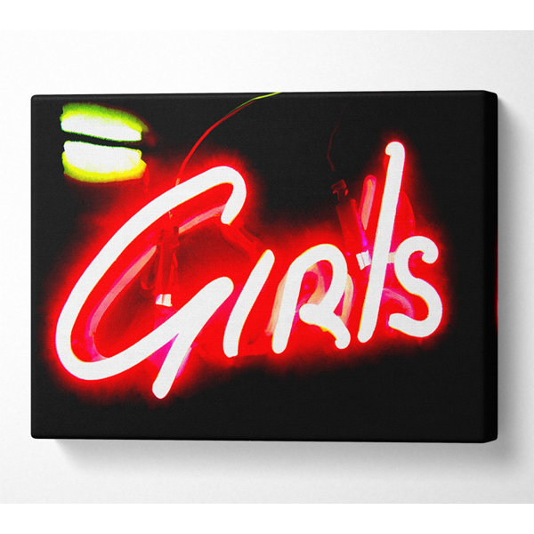 Isabelle & Max Neon Girls Sign - Wrapped Canvas Typography | Wayfair.co.uk