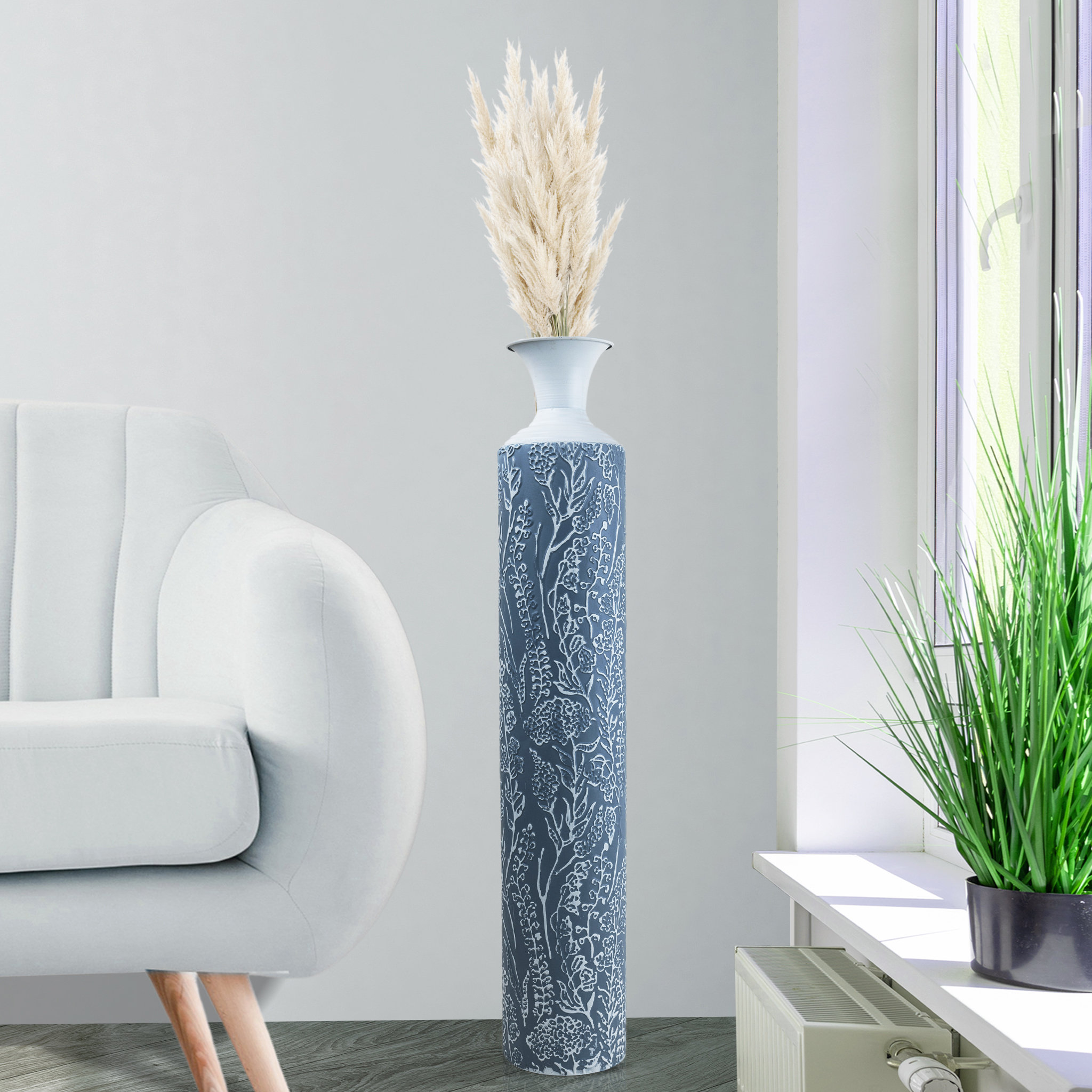 Lark Manor™ Luxury Metal Tall Vases, Large Floor Vases, Living Room ...