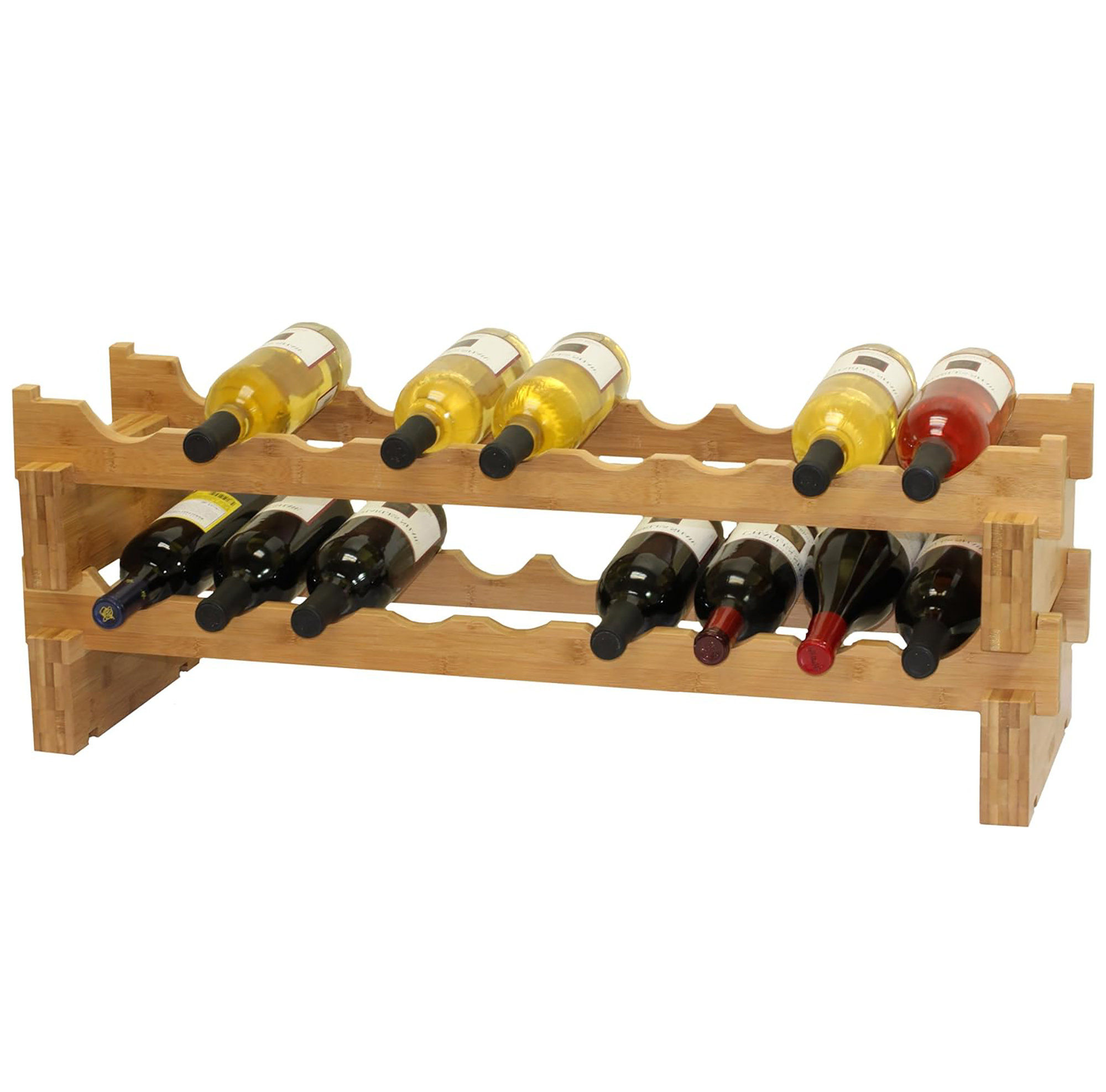 Latitude Run® 18-Bottle Stackable Bamboo Wine Rack | Wayfair