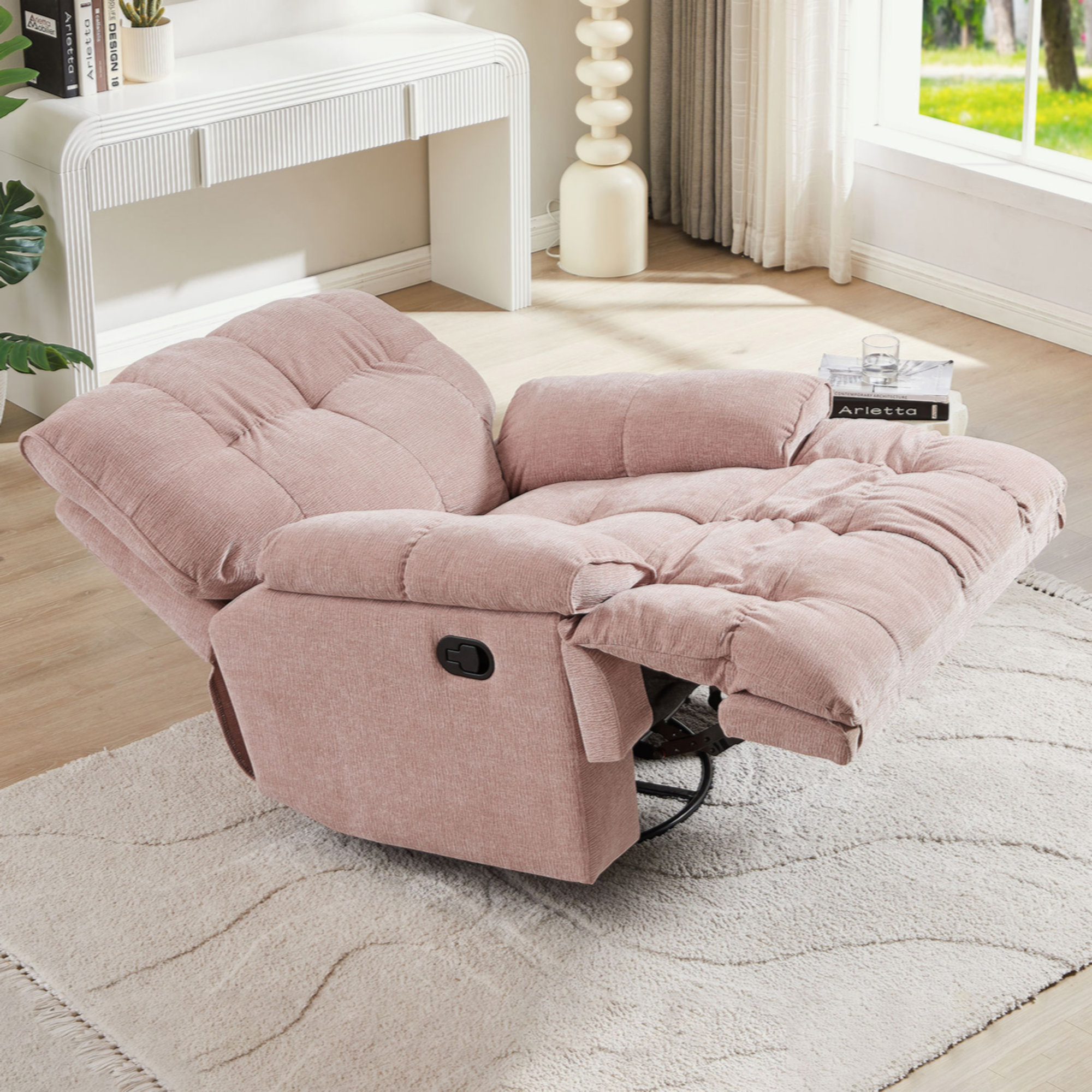 Latitude Run® Ergonomic Glider 360 Degree Swivel Chair, Overstuffed ...