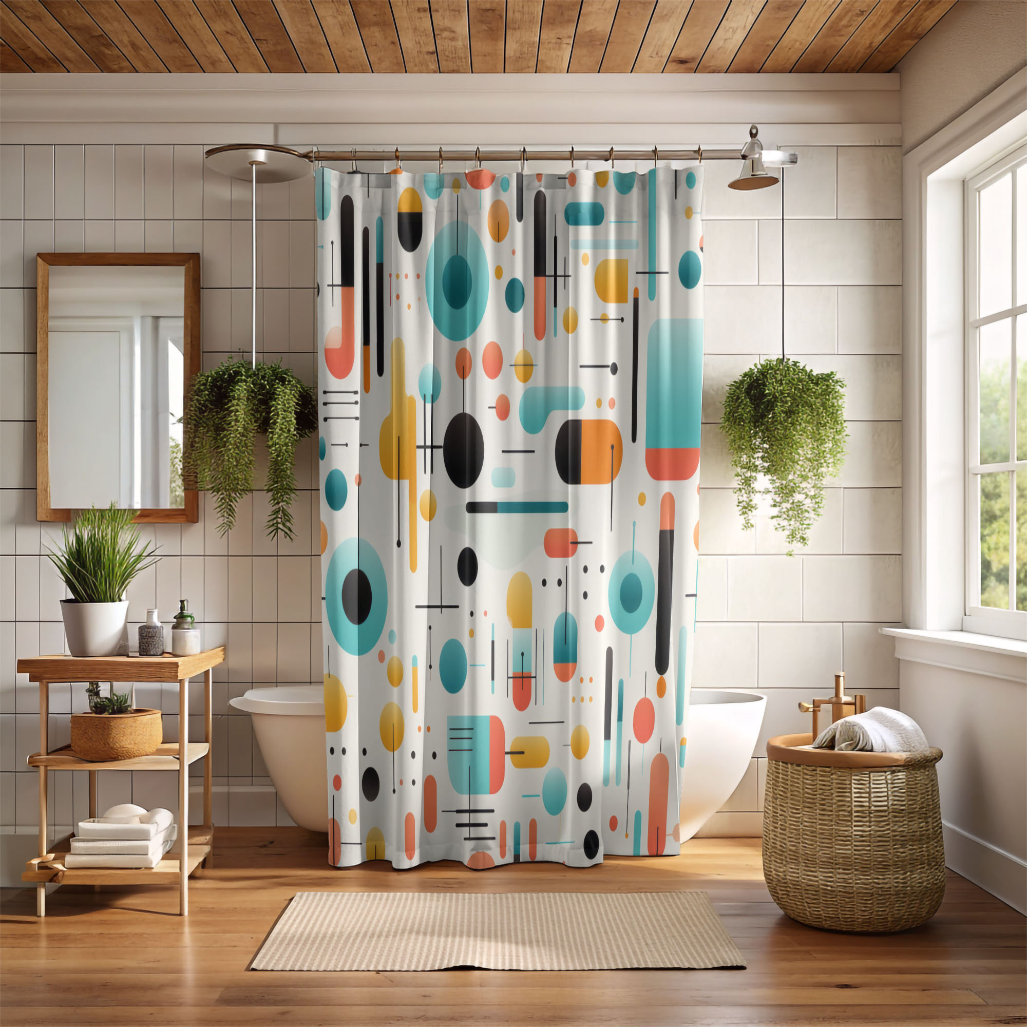 Latitude Run® Diverse Shapes - Premium Shower Curtain - Wayfair Canada