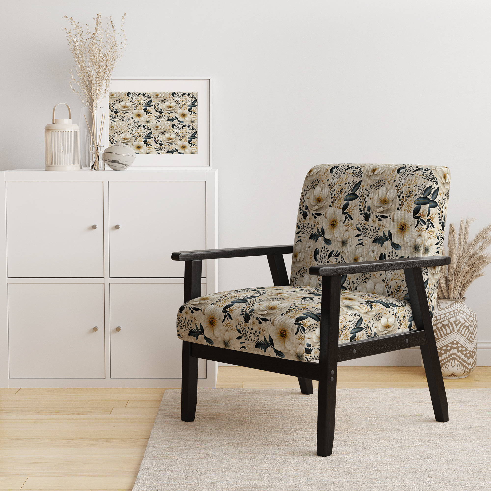 Red Barrel Studio Minimalist Boho Chic Floral Pattern - Upholstered ...
