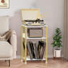 Mercer41 Side Table,White Marble Night Stand With Golden Metal Frame ...
