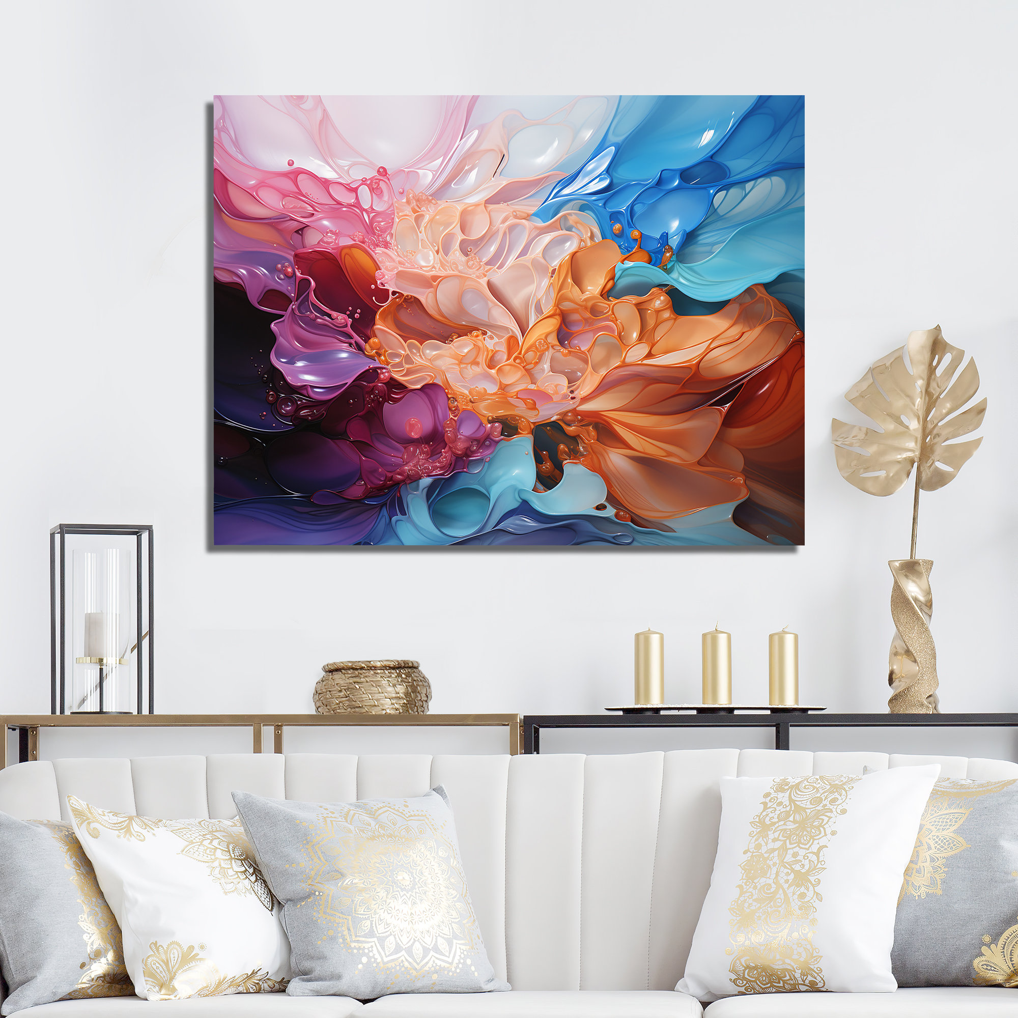 Wrought Studio™ Rainbow Charm Liquid Tide - Rainbow Wall Art Prints ...