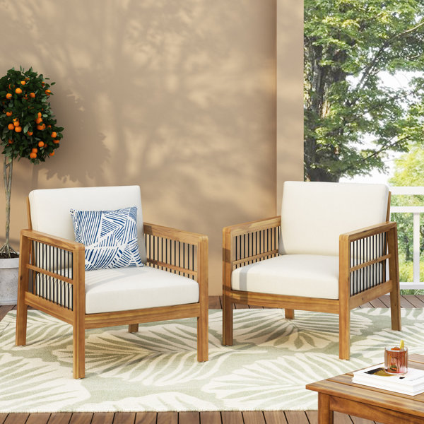 Three Posts™ Malott Acacia Outdoor Lounge Chair & Reviews | Wayfair