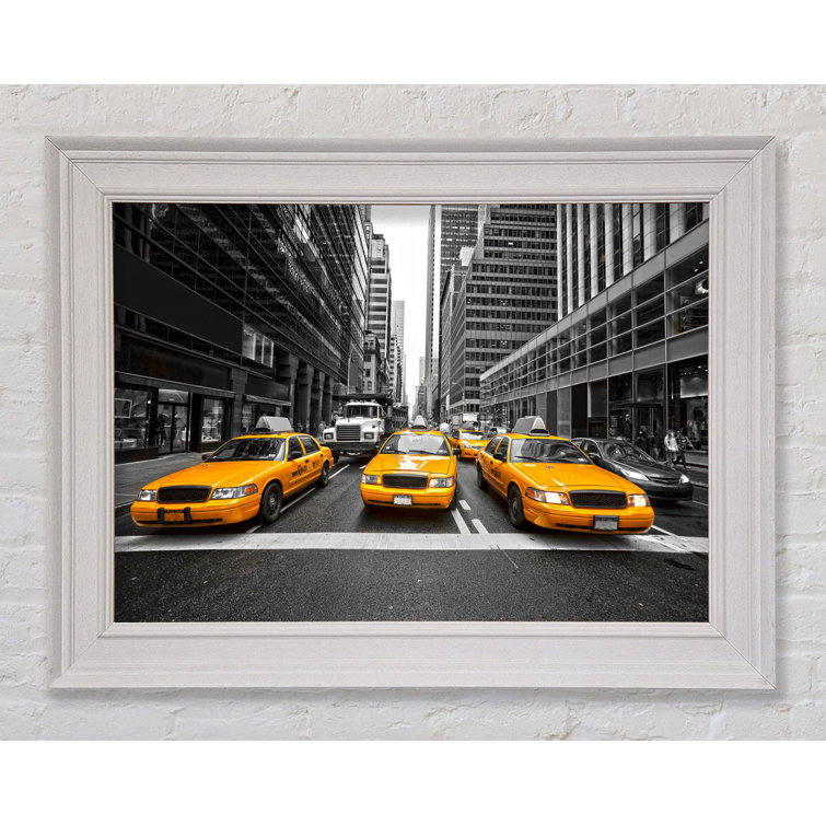 Ebern Designs Yellow Taxi Cabs In NYC - Single Picture Frame Art Prints ...