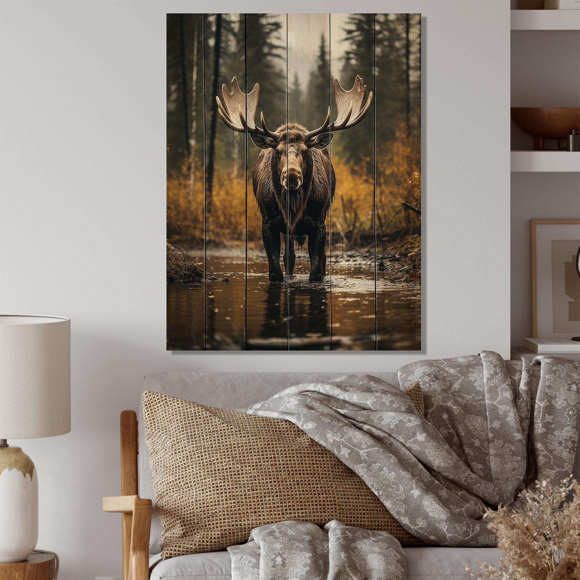 Loon Peak Jahziah Alaska Majestic Moose On Wood Print - Wayfair Canada