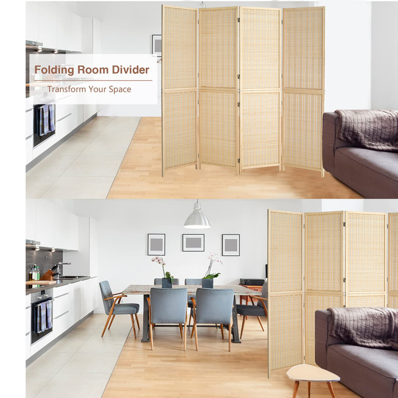 Winston Porter 6ft Tall Folding Privacy Screen for Room Separation ...
