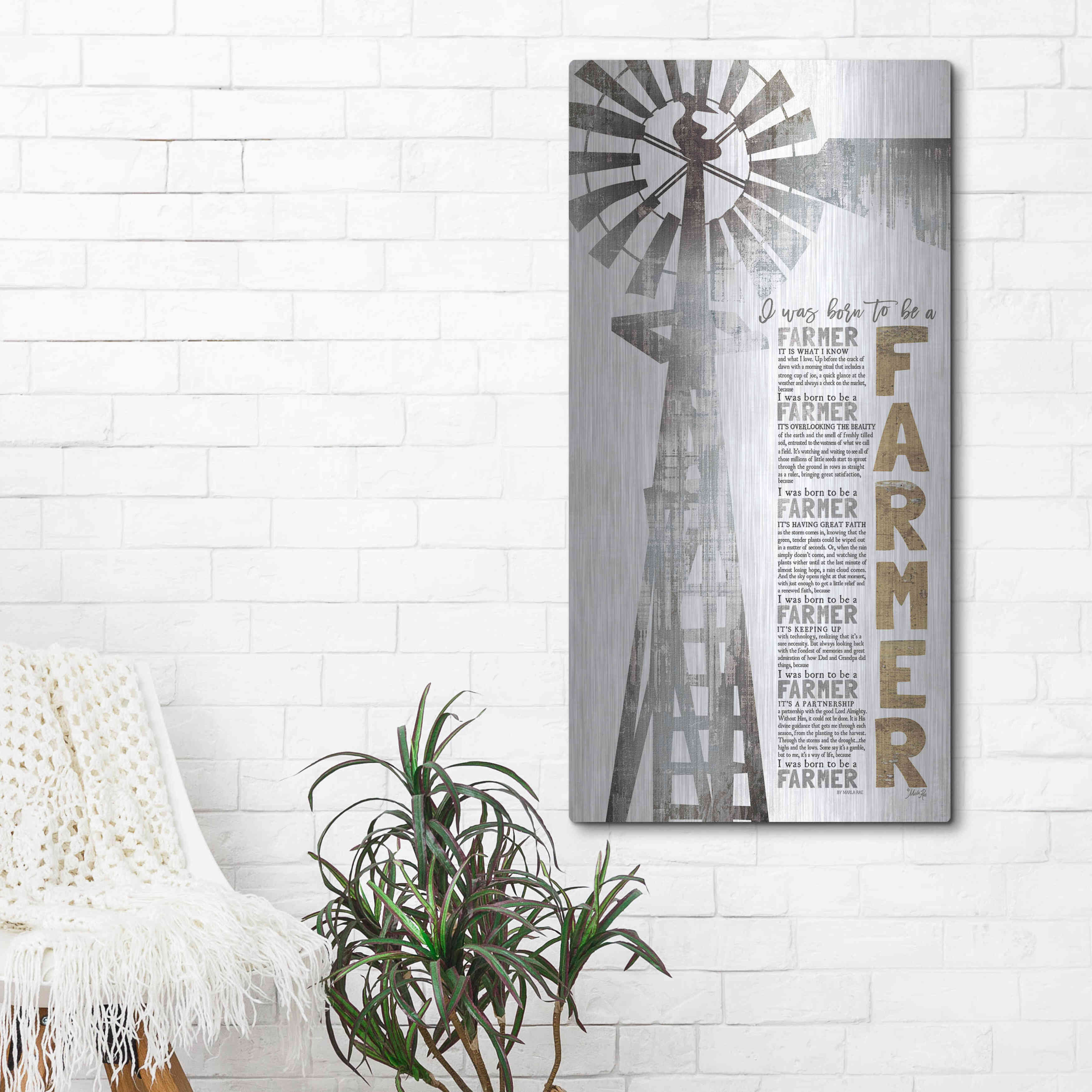 August Grove® Born to be a Farmer' by Marla Rae, Metal Wall Art | Wayfair