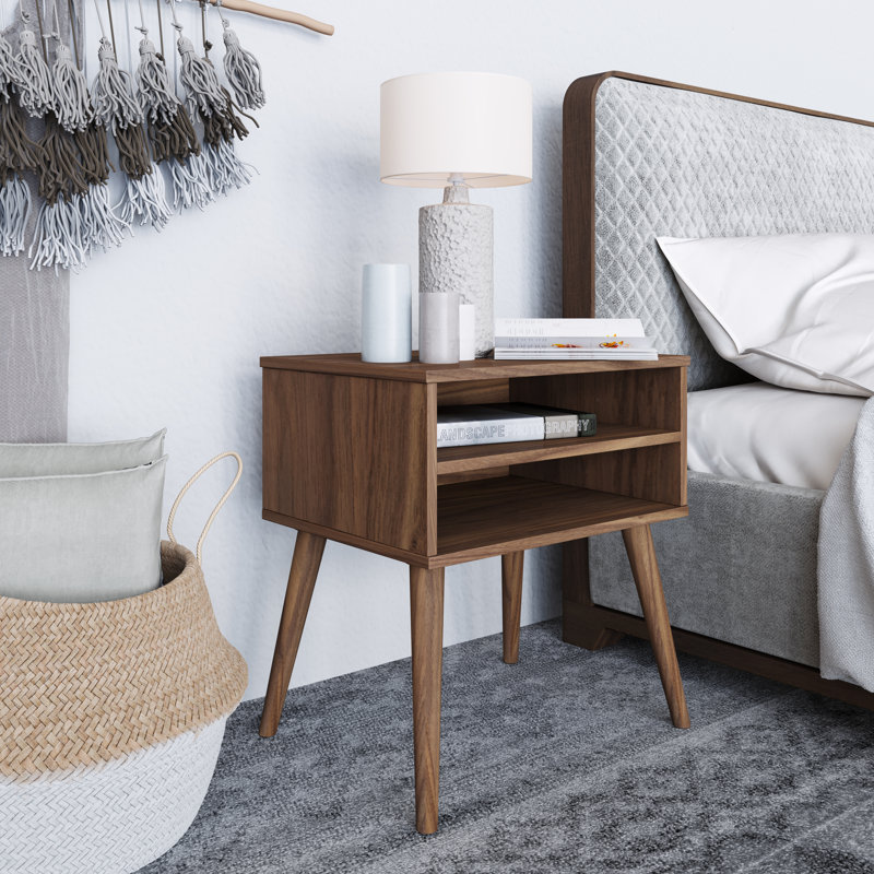 Boyd Sleep Ragusa Mid-Century Modern Two Shelf Nightstand, Roger ...