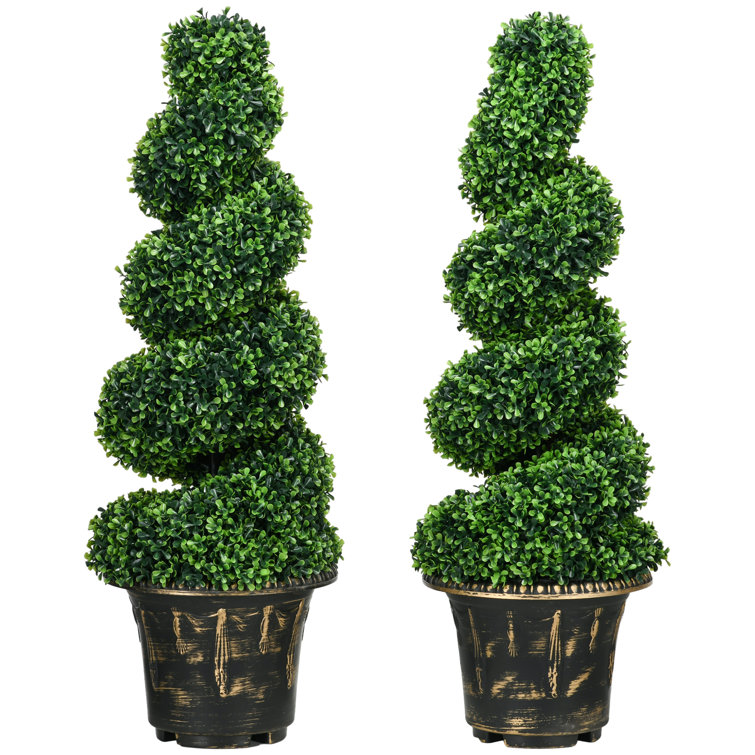 The Seasonal Aisle 90cm Faux Boxwood Topiary in Pot | Wayfair.co.uk