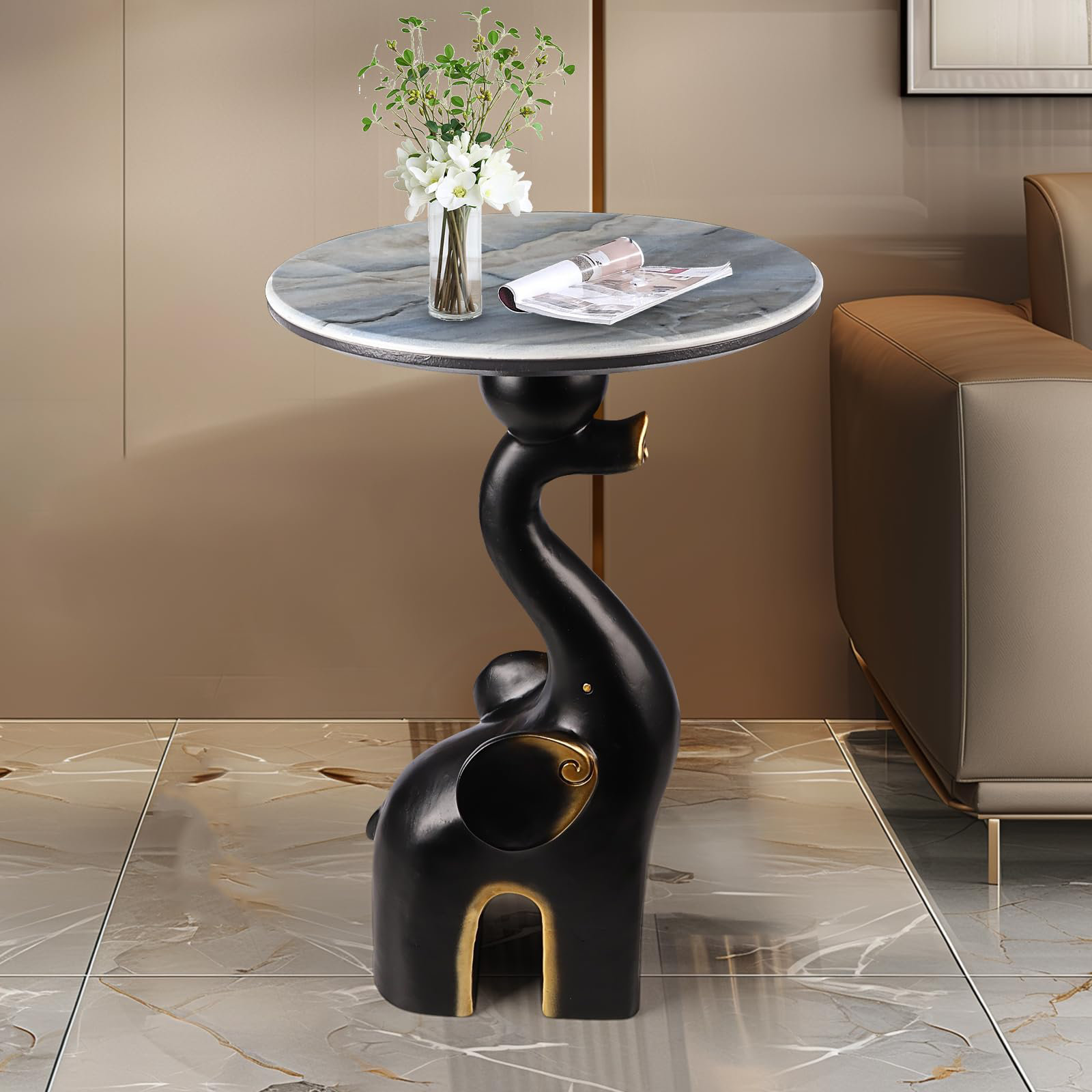 Red Barrel Studio® End Tables Living Room - Side Table with Art Base ...