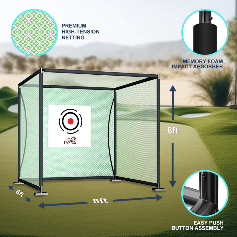 Yunic Golf Cage Hitting Mat Indoor Outdoor Golf Nets for Backyard ...