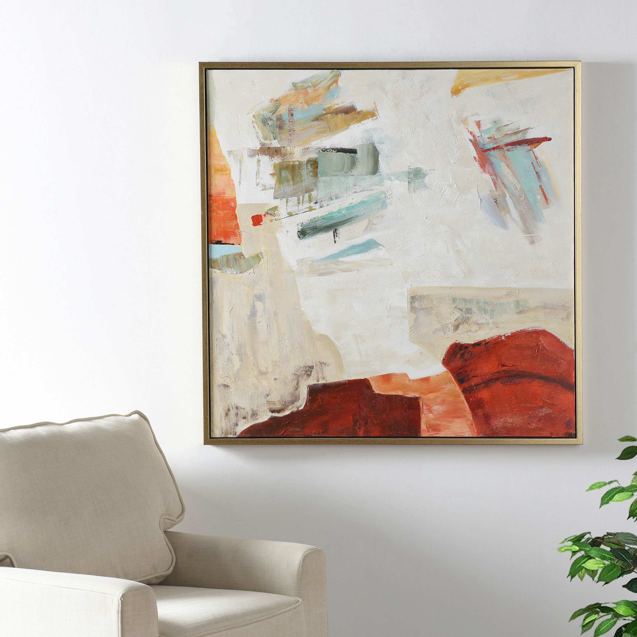 Brayden Studio® Contempt - Hand Painted Stretched & Framed Canvas Wall ...