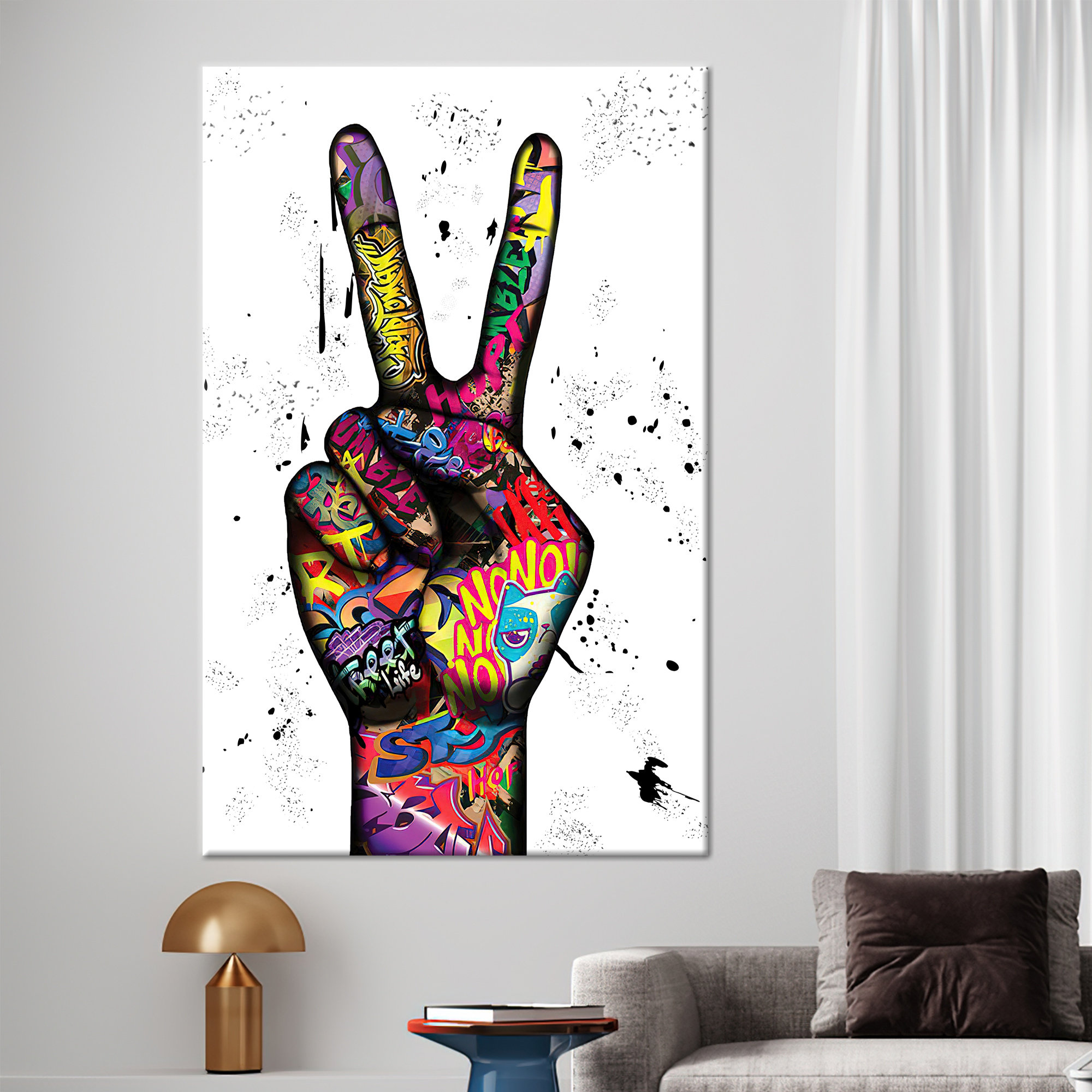kayra export Peace Finger Graffiti Painting, Finger Graffiti Art, Peace ...
