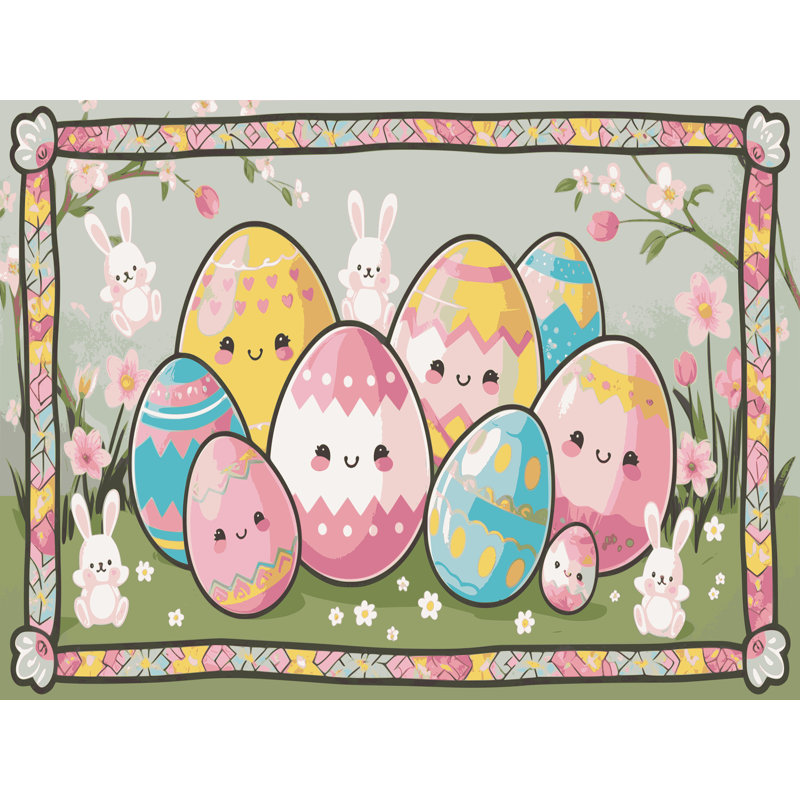 The Holiday Aisle® Easter Spring Holiday Rug | Wayfair