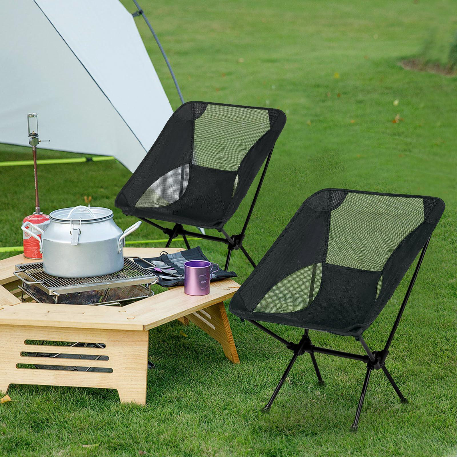 Arlmont & Co. Portable Camping Chair Lightweight Compact Folding Chair ...